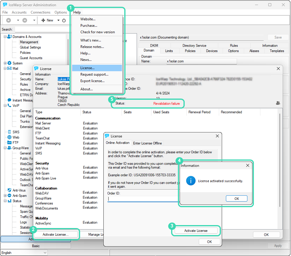 How to revalidate your license – IceWarp Help Center